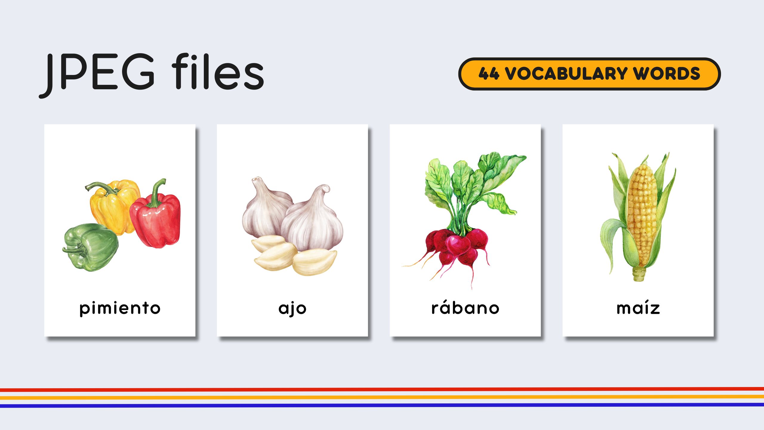 Spanish Fruits + Vegetables Flashcards | Buy Educational Products ...