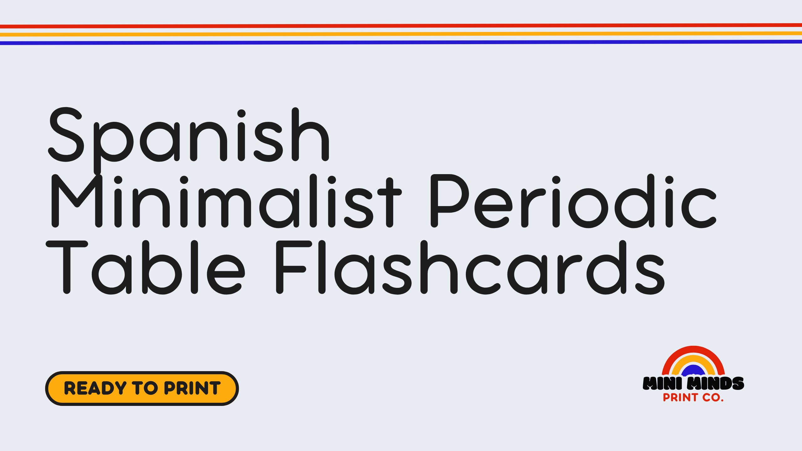 Spanish Minimalist Periodic Table Flashcards | Buy Educational Products ...