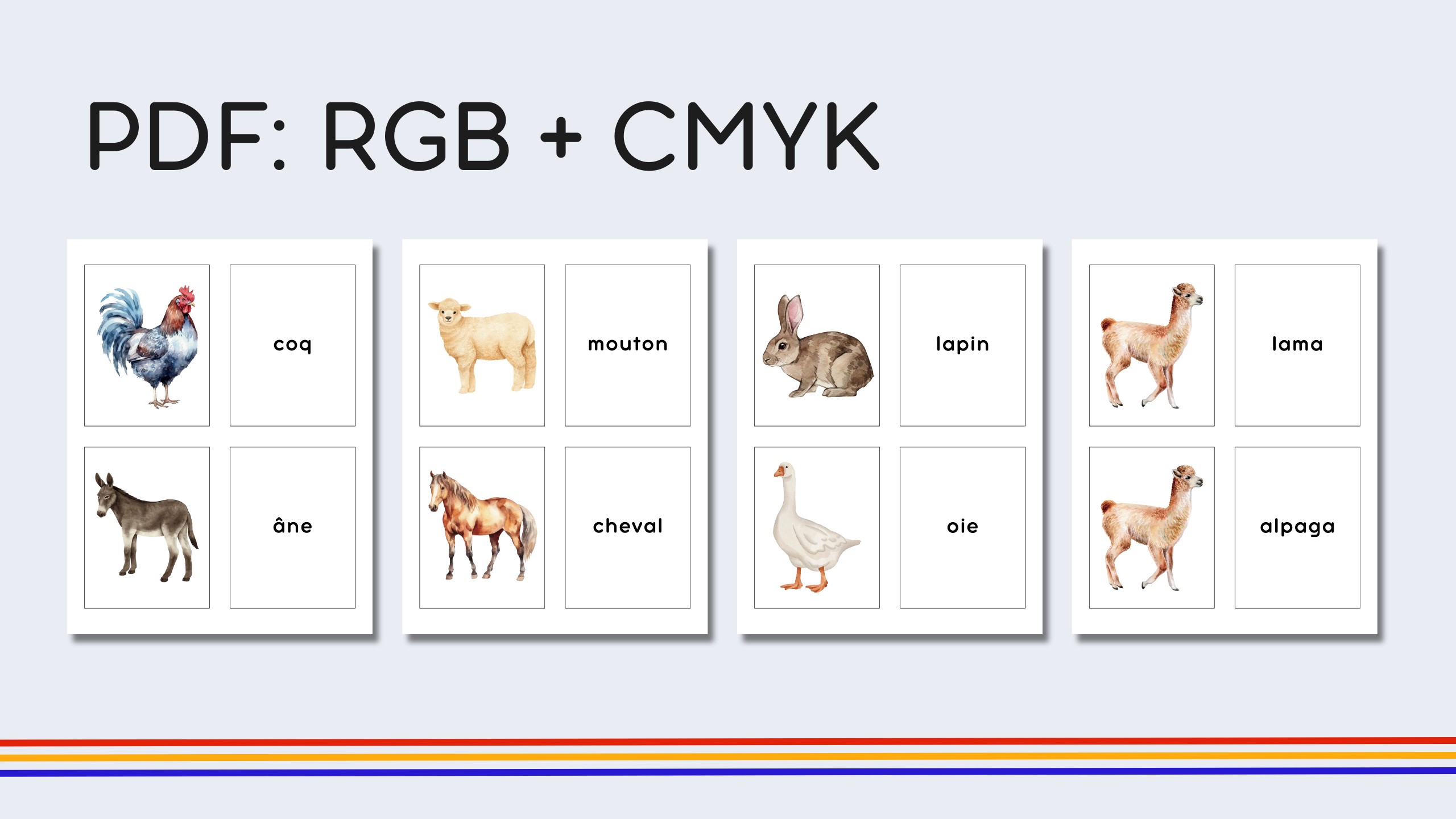 French Farm Animals Flashcards | Buy Educational Products | Skillshare