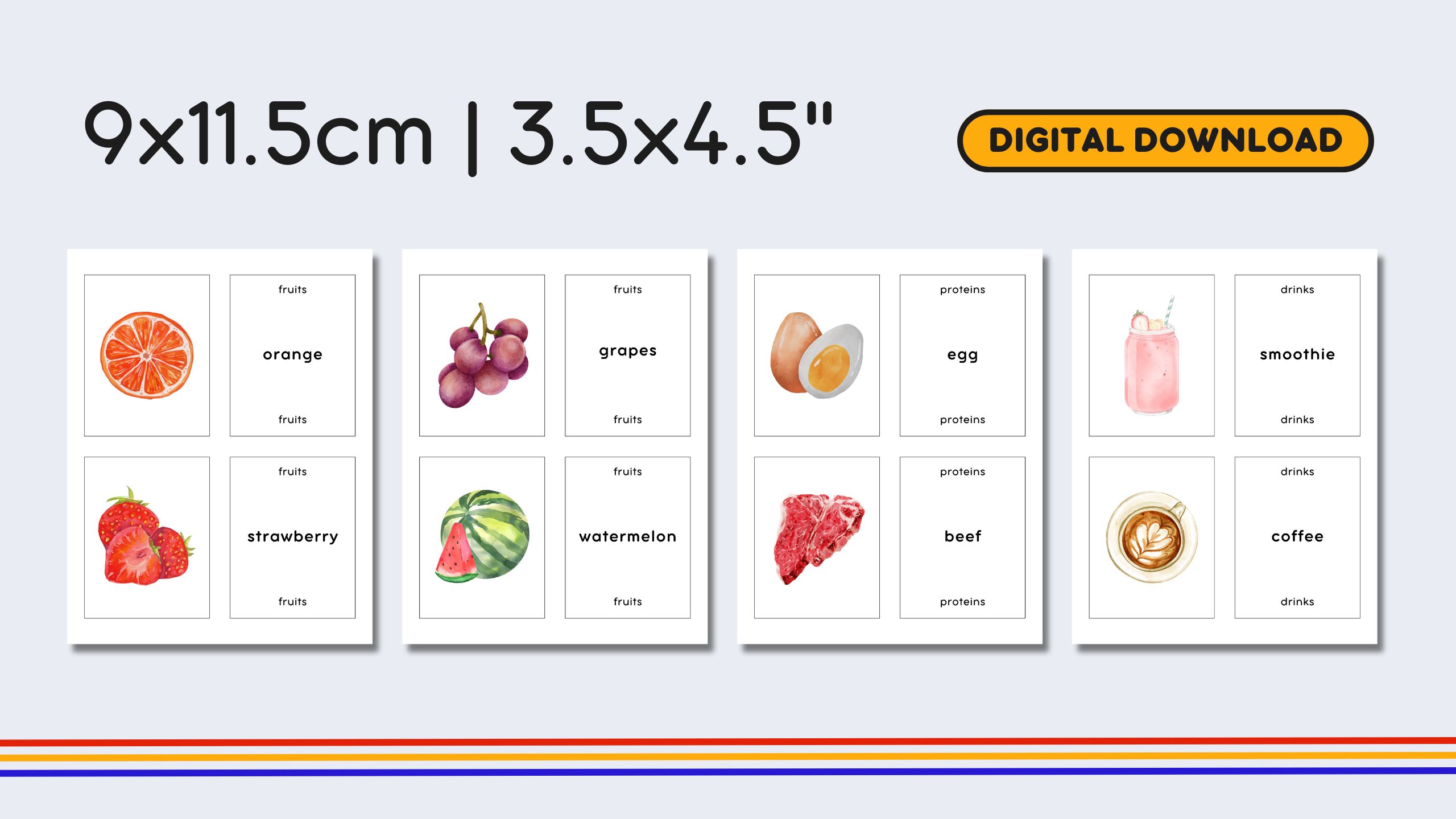 English Food Groups Flashcards | Buy Educational Products | Skillshare