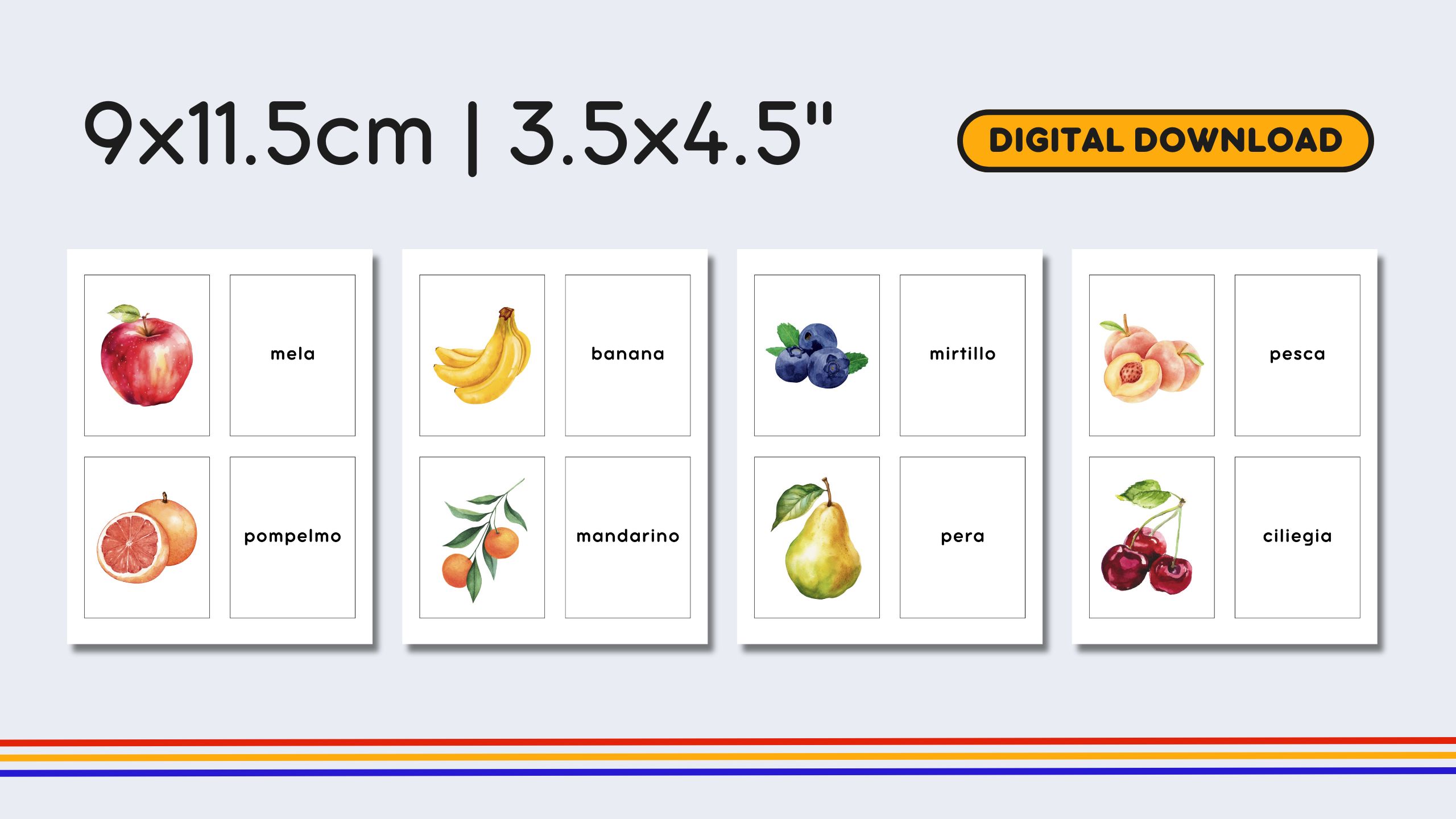 Italian Fruits + Vegetables Flashcards | Buy Educational Products ...