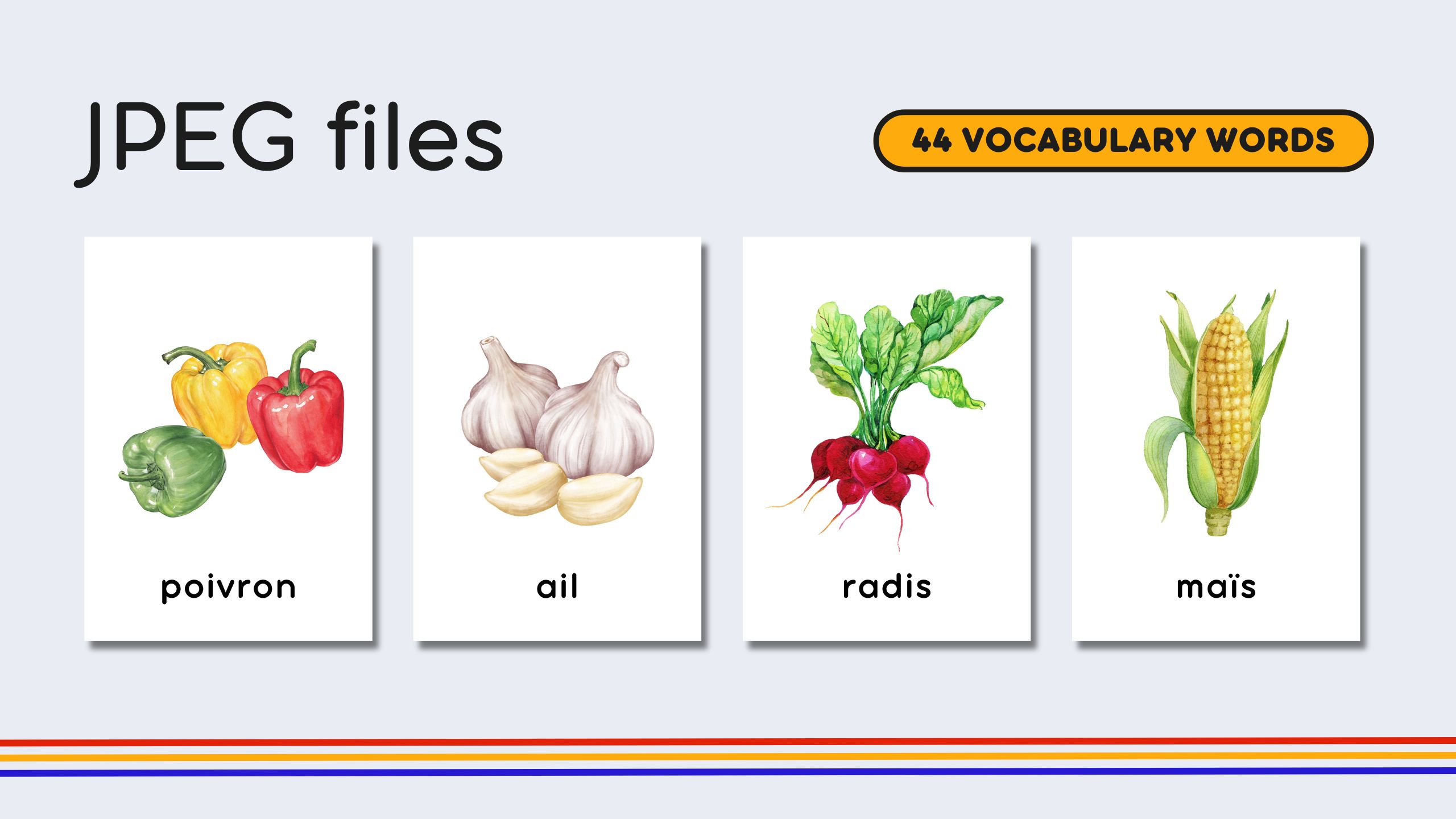 French Fruits + Vegetables Flashcards | Buy Educational Products ...