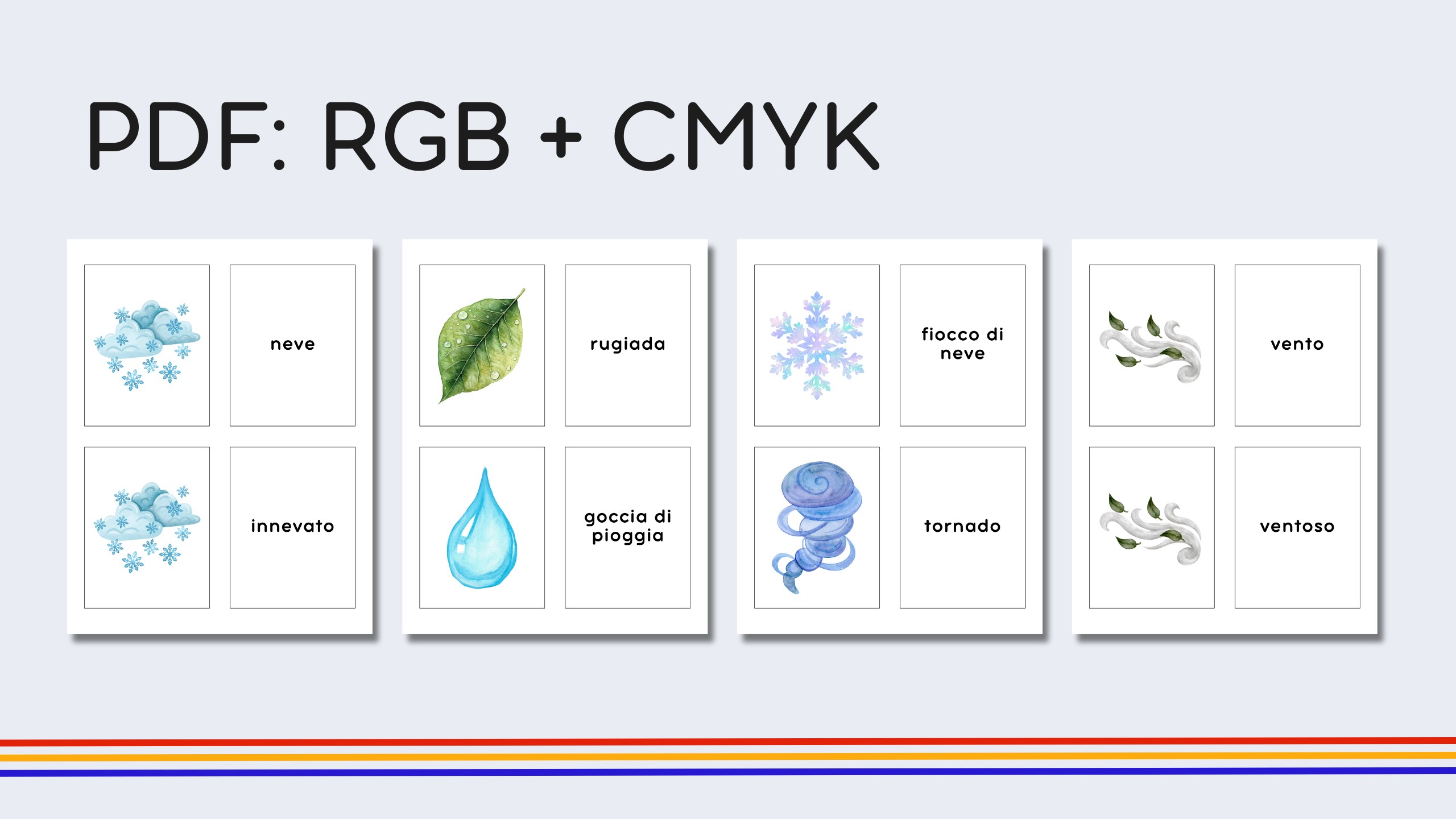 Italian Weather Flashcards | Buy Educational Products | Skillshare