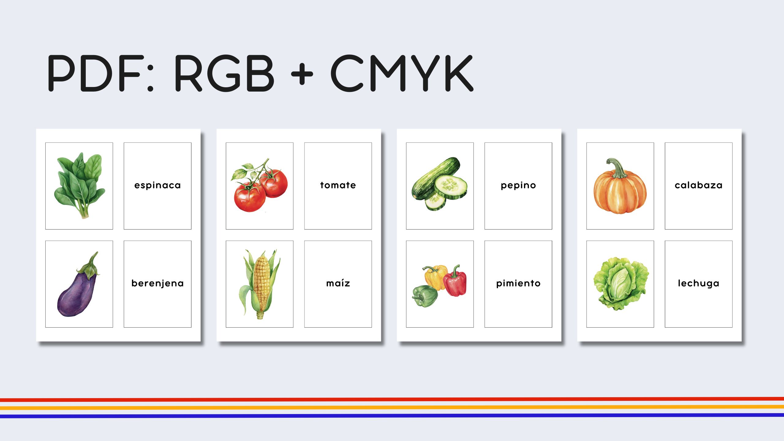 Spanish Fruits + Vegetables Flashcards | Buy Educational Products ...