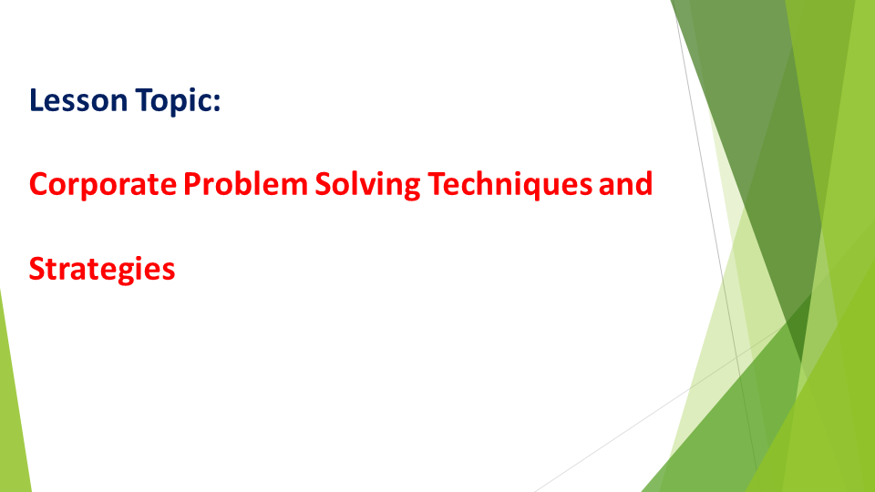 Corporate Problem Solving Techniques and Strategies | Buy Educational ...