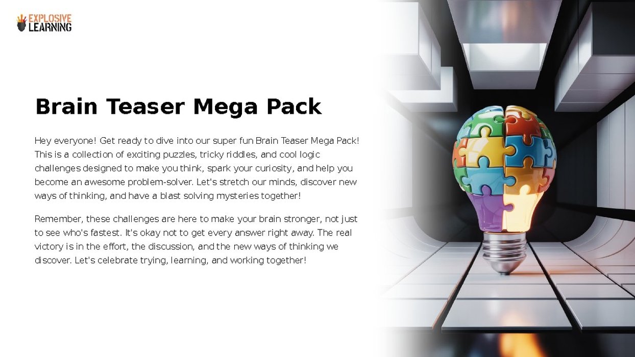 Brain Teaser Mega Pack – 100+ Critical Thinking | Buy Educational ...