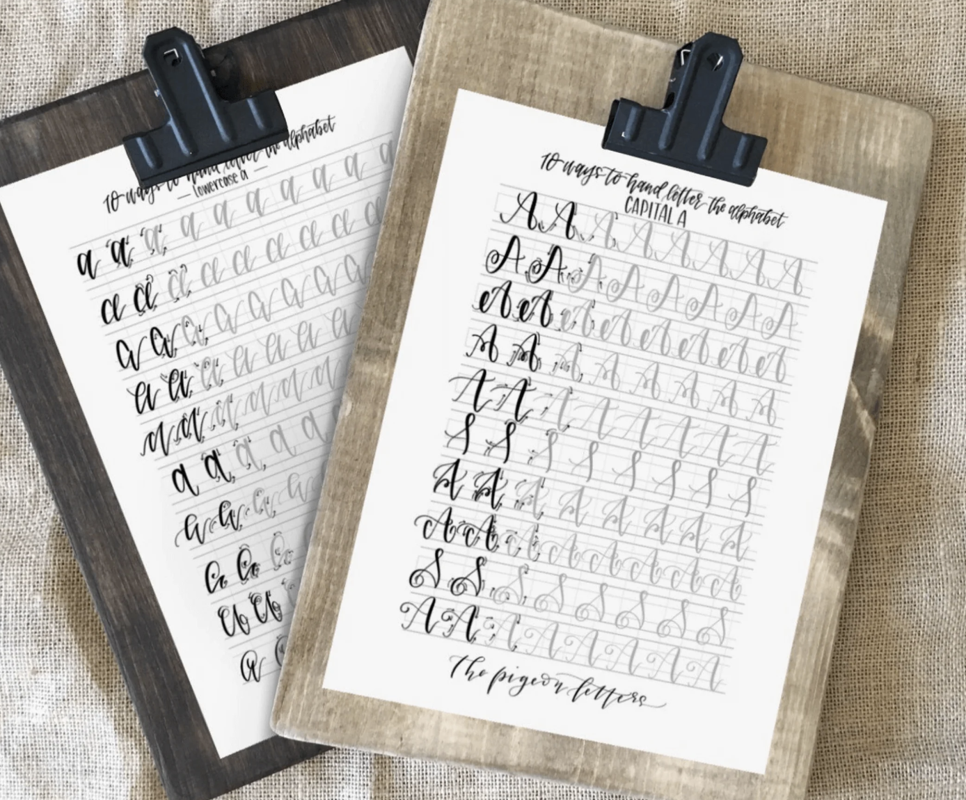 Bundled Lettering Practice Sheets - 10 Ways Upper & Lowercase | Buy ...
