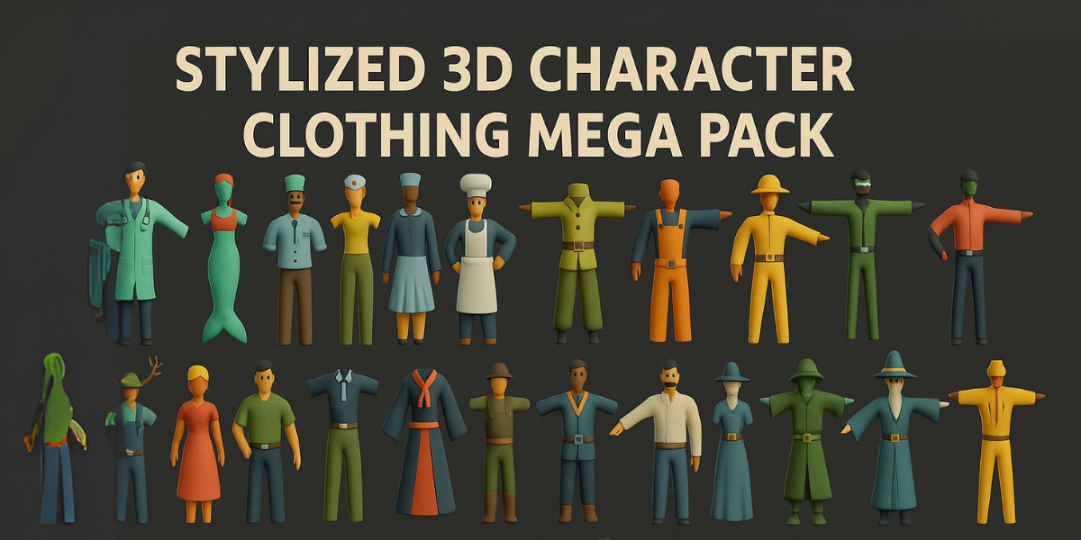 100+ Stylized 3D Character Clothing Mega Pack | Buy Templates | Skillshare