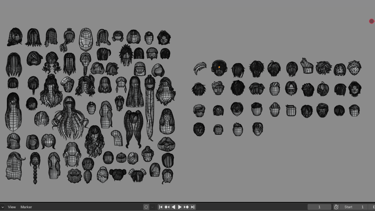 100+ Hair Models 3D Pack - Male & Female Bundle | Buy Templates ...