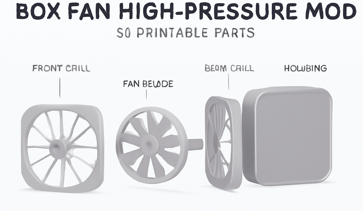 Box Fan High-Pressure Mod – 3D Printable model | Buy Templates | Skillshare